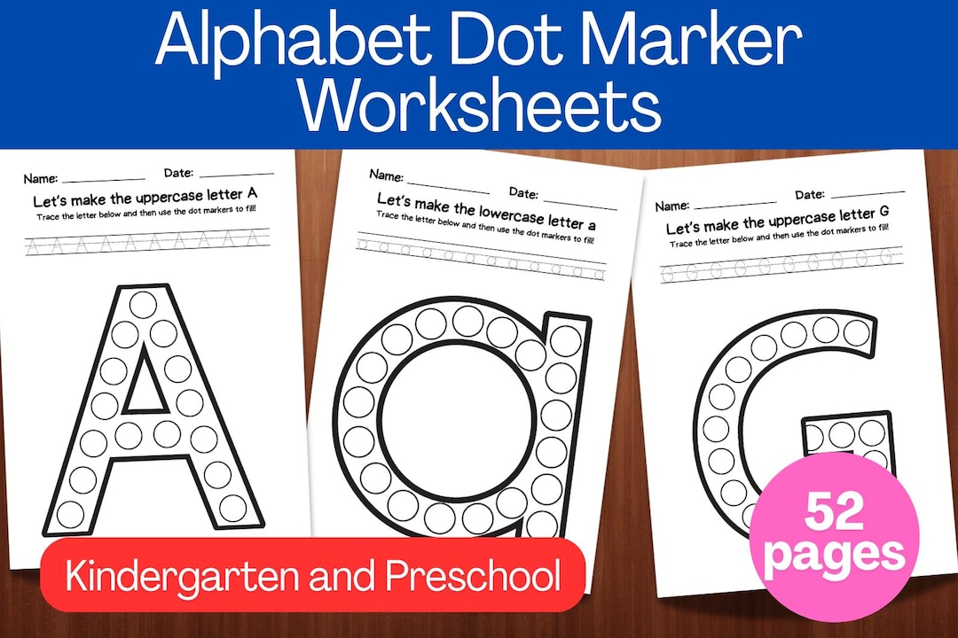Alphabet Dot Marking Worksheets - A-Z Uppercase & Lowercase - Preschool ...