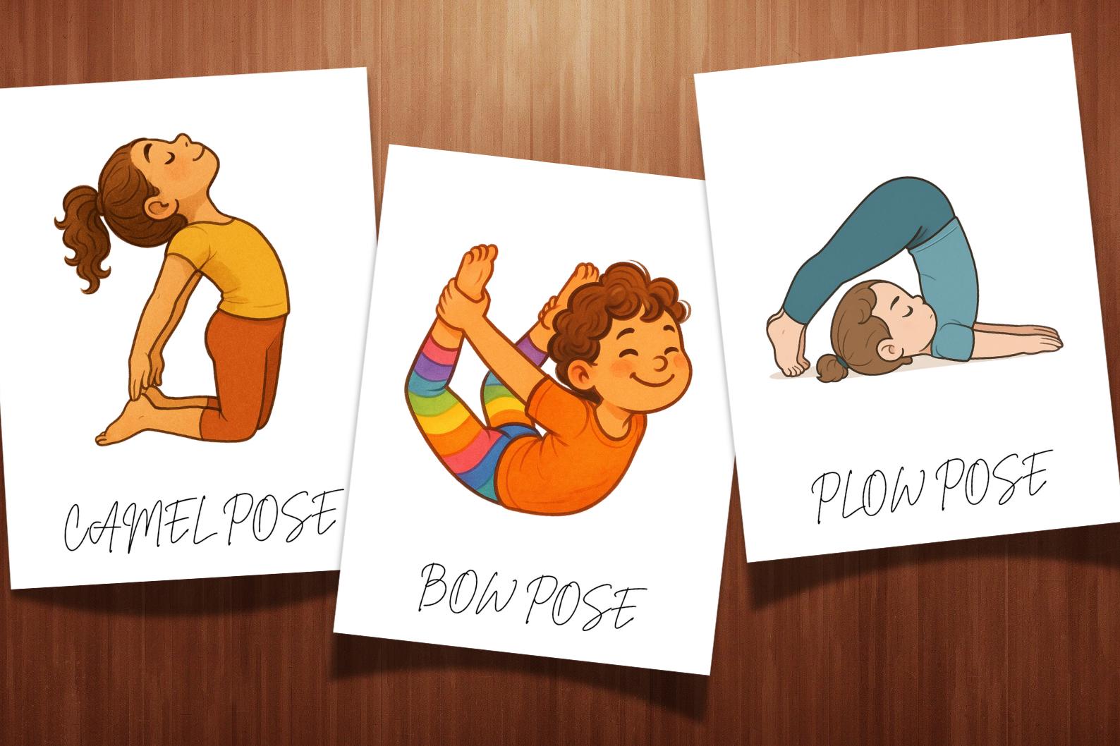 Kids Yoga Poses Flashcards: Illustrated Yoga Cards for Children ...