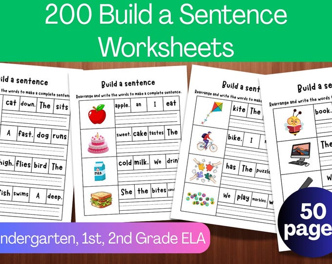 180 Write the Sentence Worksheets, Printable Sentences Writing Practice ...