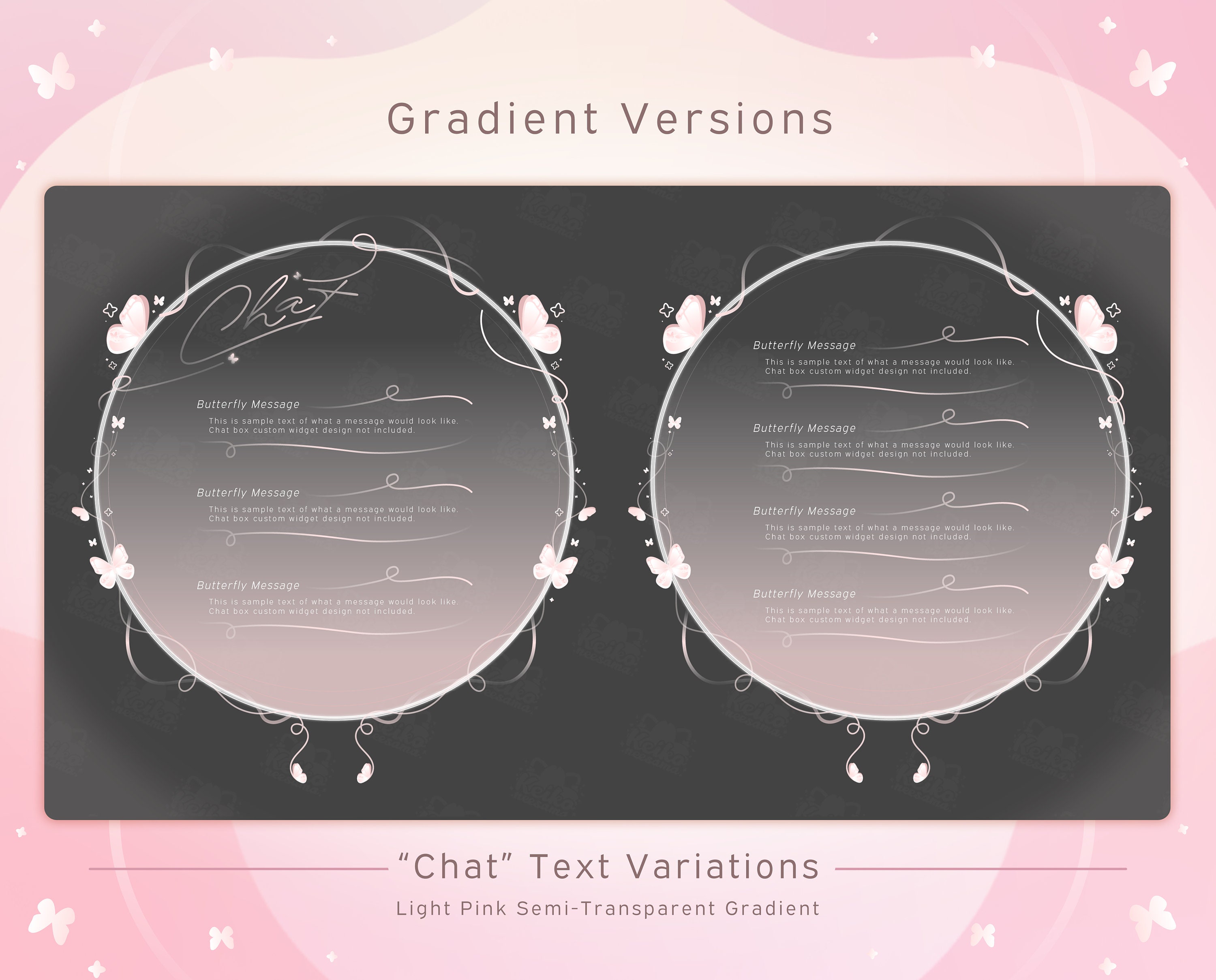 Elegant Minimal Pink Pastel Butterfly Transparent Chat Box Overlay for ...