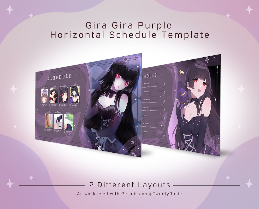 Stream Schedule Socials Purple Sparkle Gira Gira Simple Cute Star ...