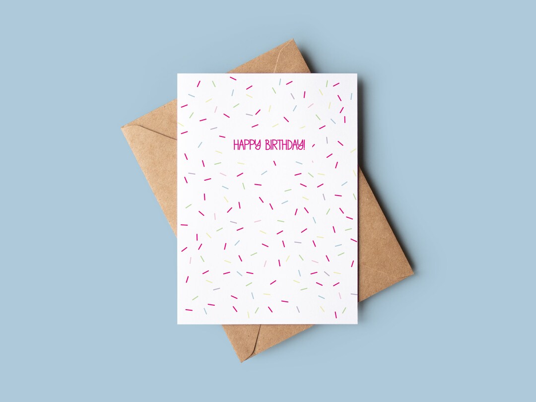 Pastel Happy Birthday Card Greeting Card Greeting Card With Envelope ...