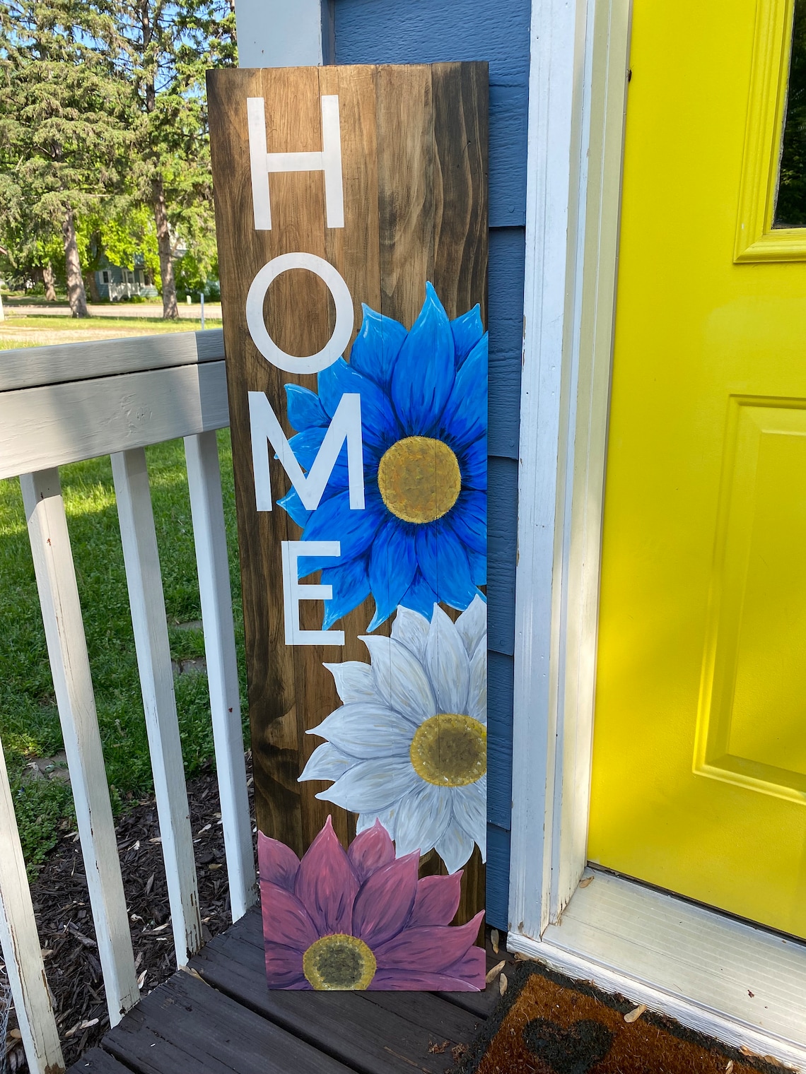 Hand Painted Home Sign, Welcome Sign, Hand Painted Sign, Flower Art ...