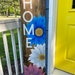 Hand Painted Flower Welcome Sign, Wood Plank Door Art - Etsy