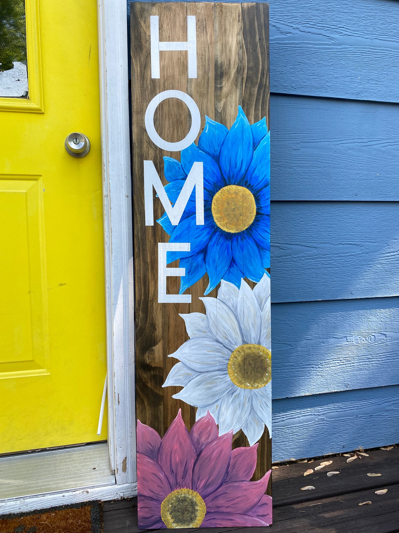 Hand Painted Home Sign, Welcome Sign, Hand Painted Sign, Flower Art ...