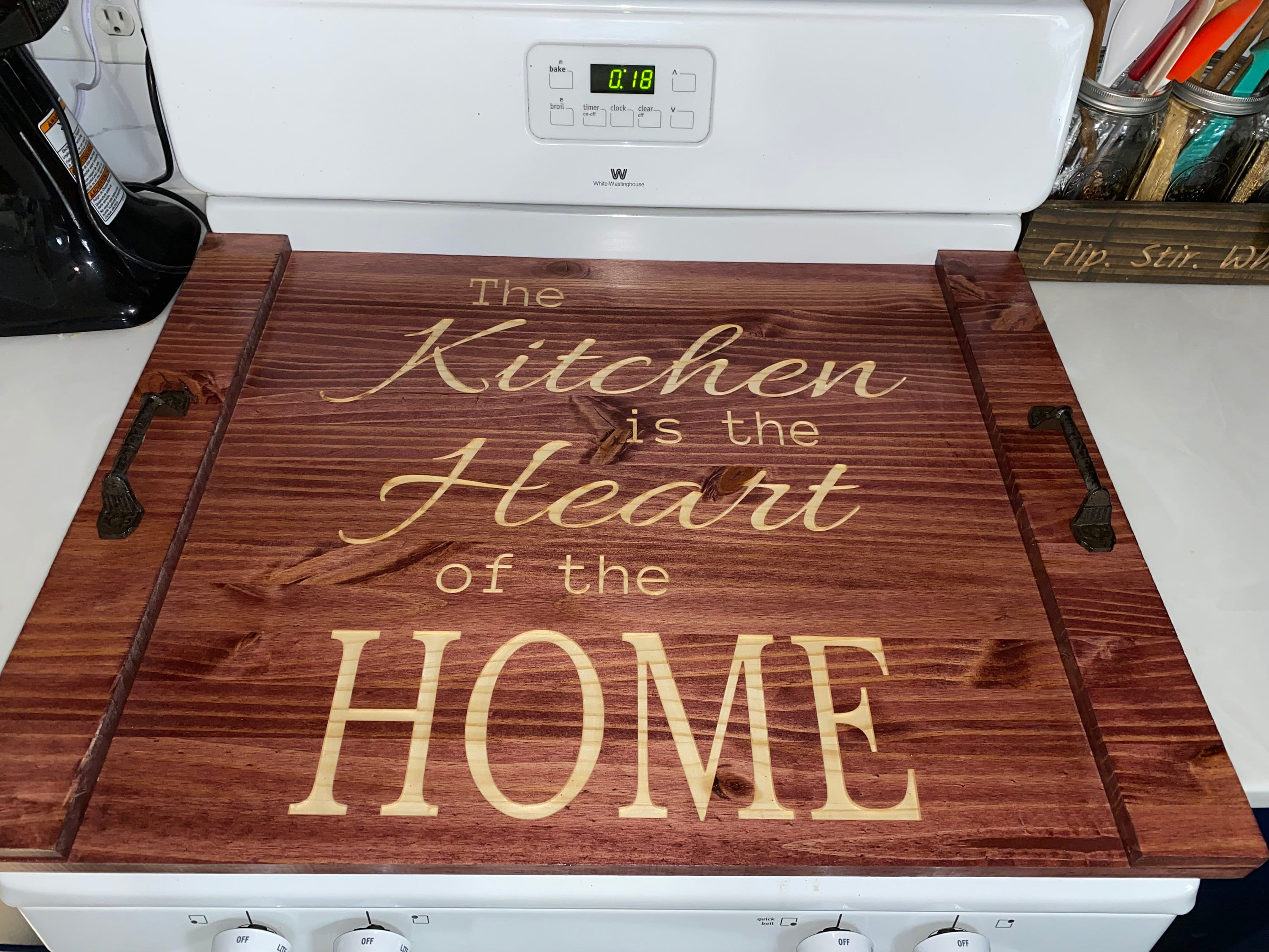 Carved Design Noodle Board Stove Top Cover - Etsy