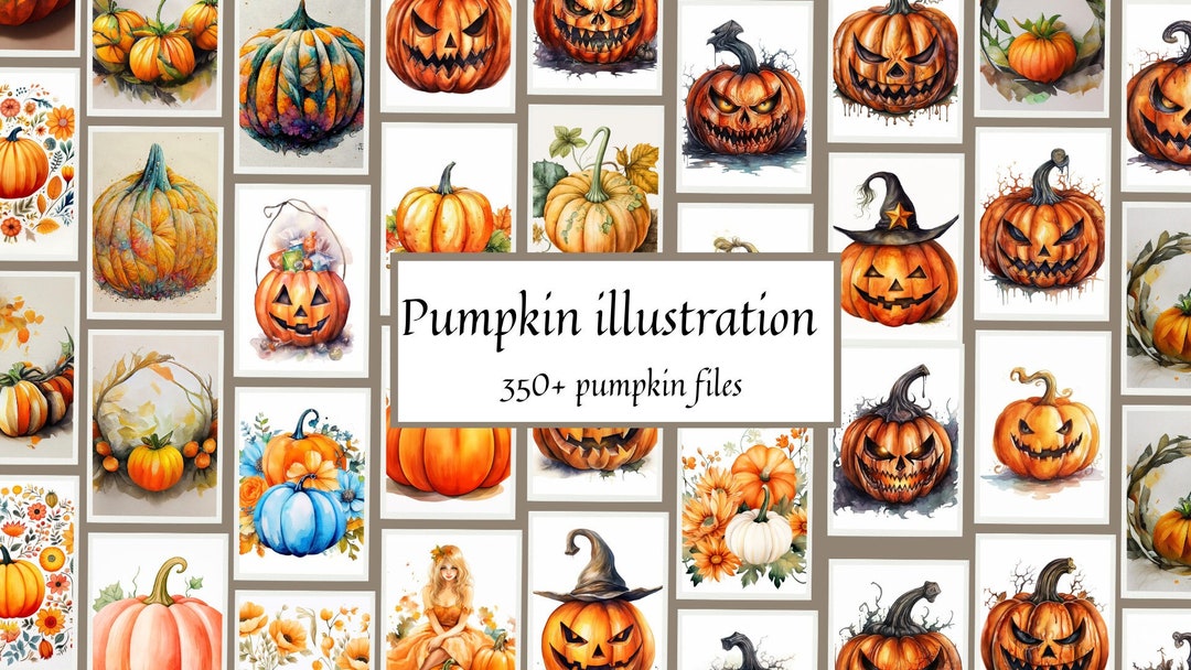 Watercolor Pumpkin Clipart | Halloween Clipart | 350+ Pumpkin Files ...