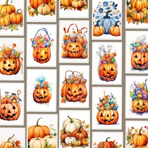 Watercolor Pumpkin Clipart | Halloween Clipart | 350+ Pumpkin Files ...