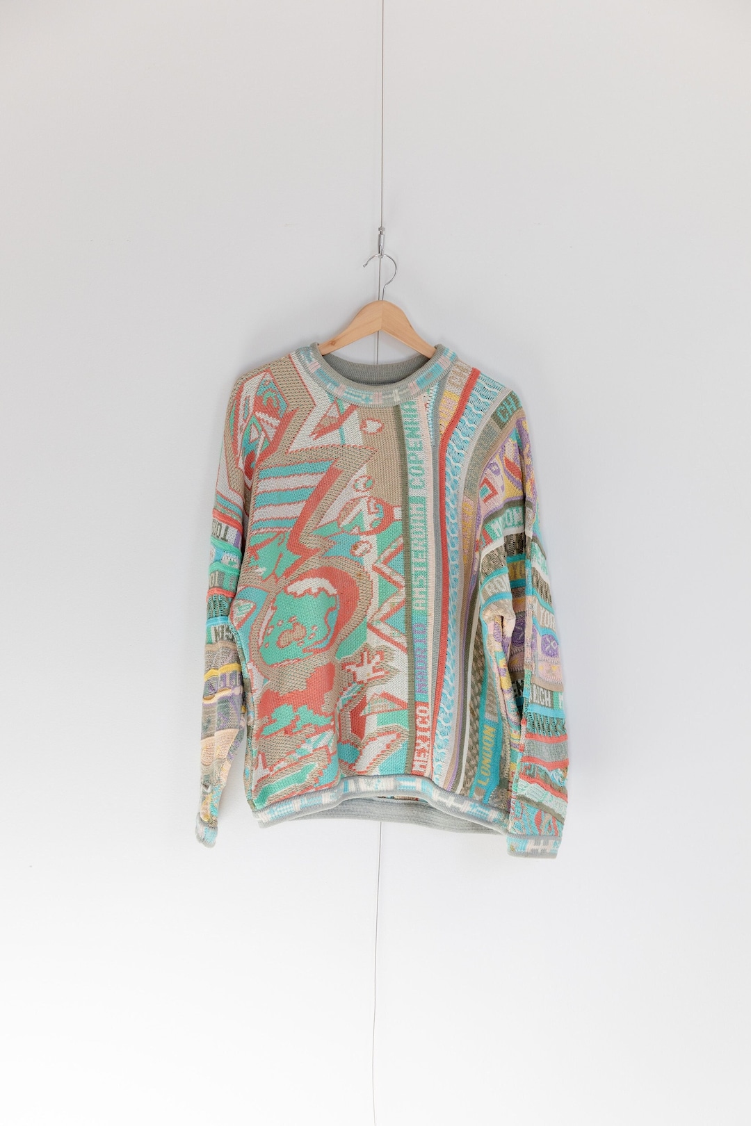 Vintage Coogi Sweater - Global Hip Hop Multi Color Pattern - Cotton - Etsy