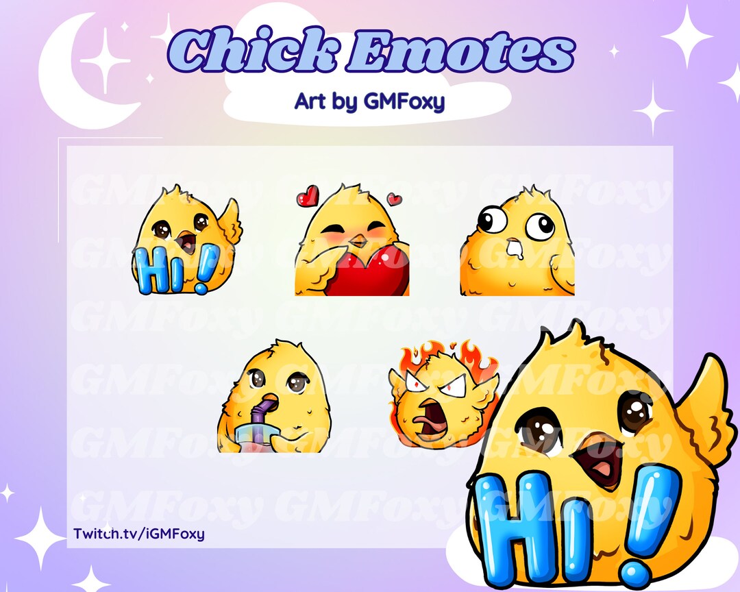 Kawaii Yellow Chick Emotes - Twitch, Discord, Youtube - Etsy