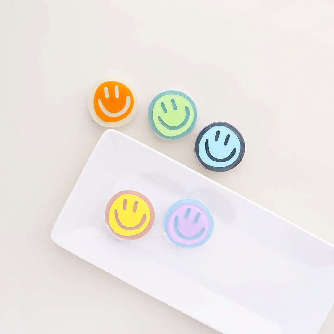 Smiley Face Pop Socket Happy Face Phone Grip Iphone Pop - Etsy