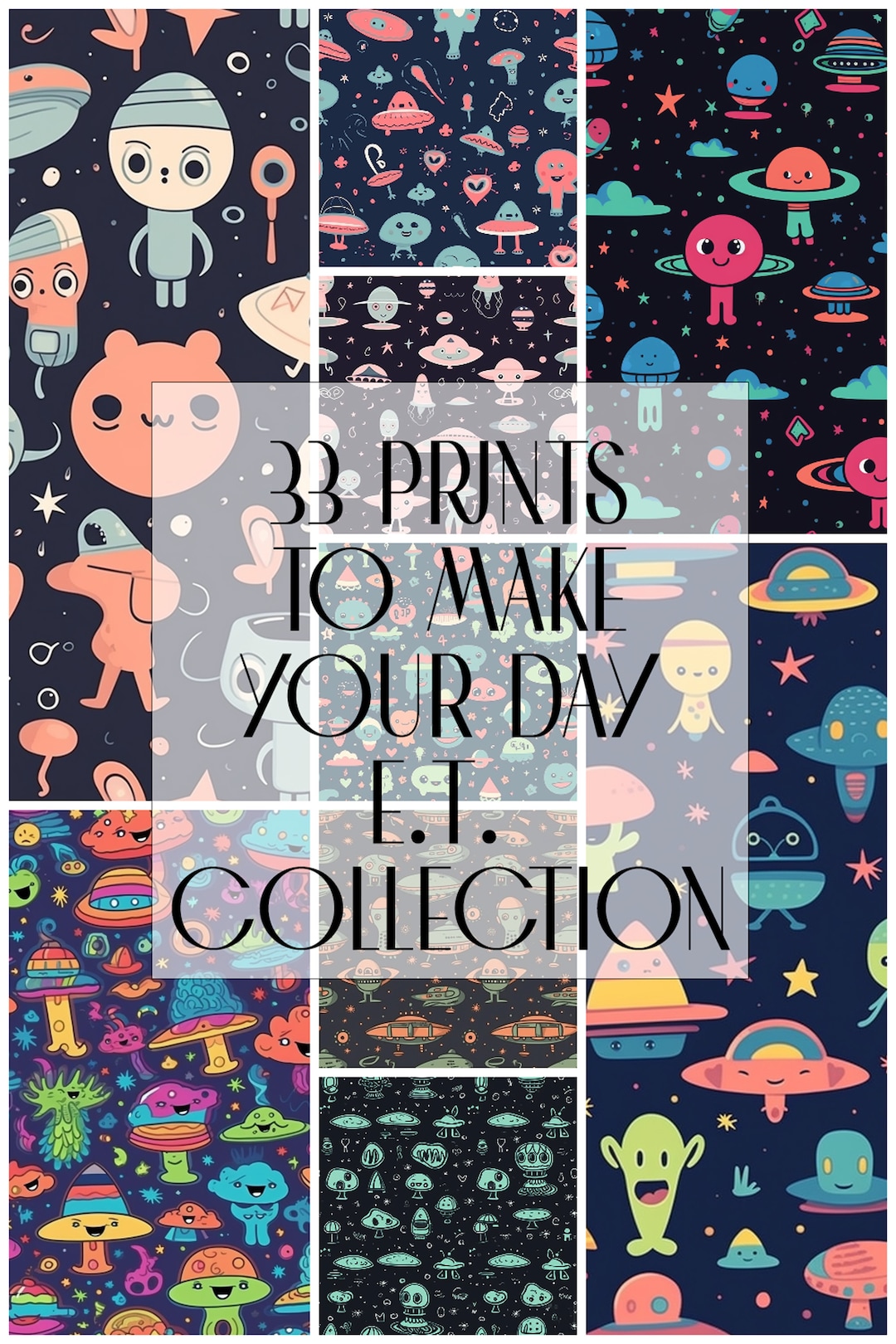 Digital Print Extraterrestrial Pattern Print Collection, Galactic Chic ...