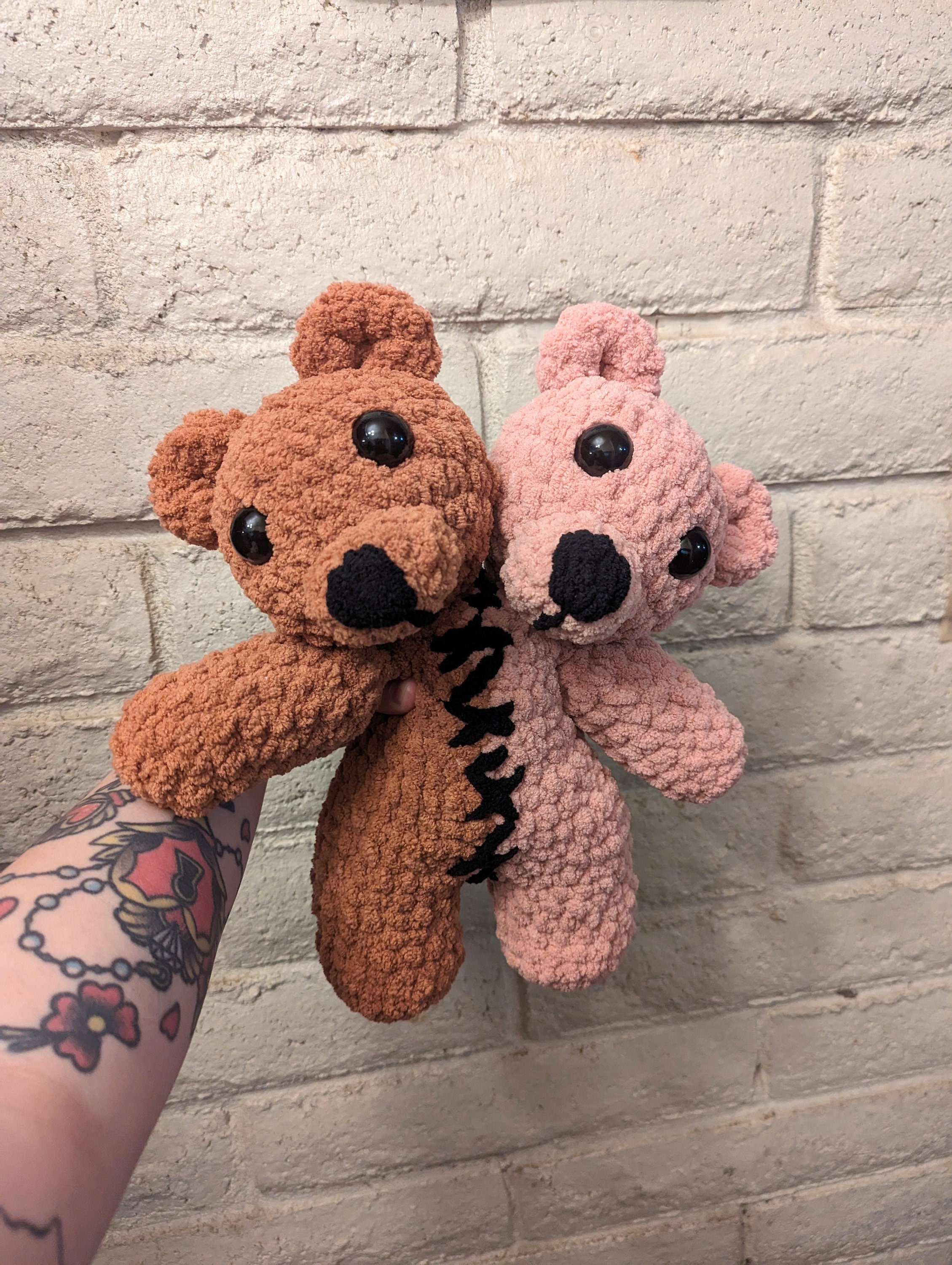 Two-tone Crochet Two Headed Teddy Bear - Etsy