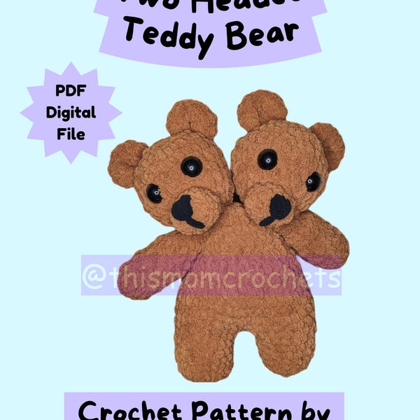 Two Headed Bear Crochet Pattern - Etsy