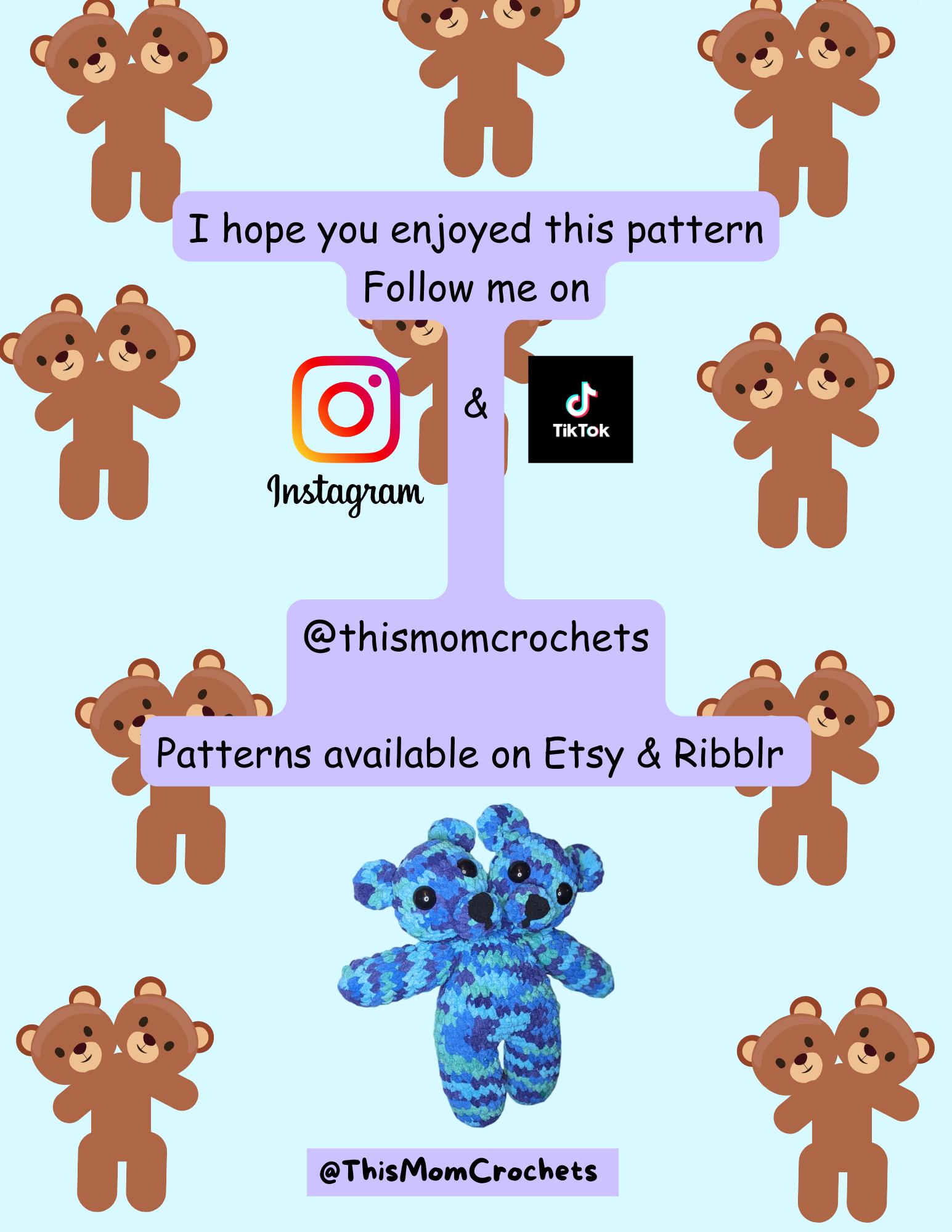 Two Headed Teddy Bear Crochet Pattern Amigurumi - Etsy