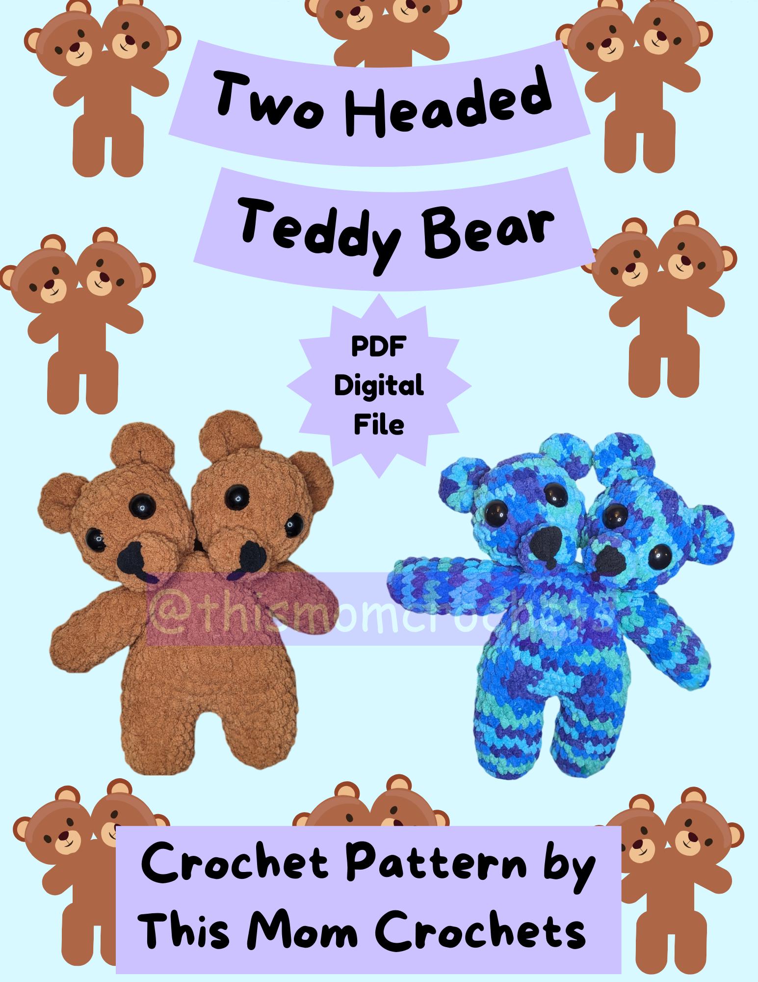 Two Headed Teddy Bear Crochet Pattern Amigurumi - Etsy