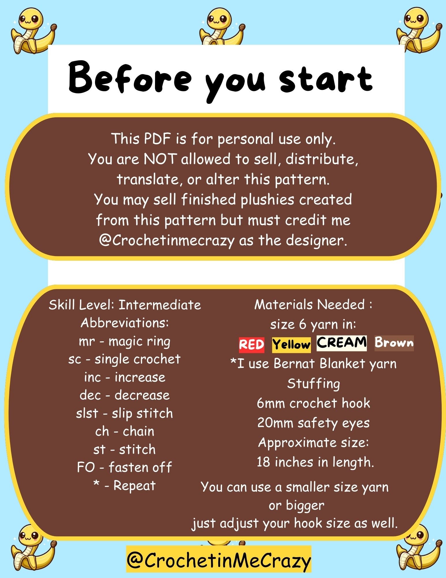 Banana Snake Crochet Pattern Amigurumi - Etsy