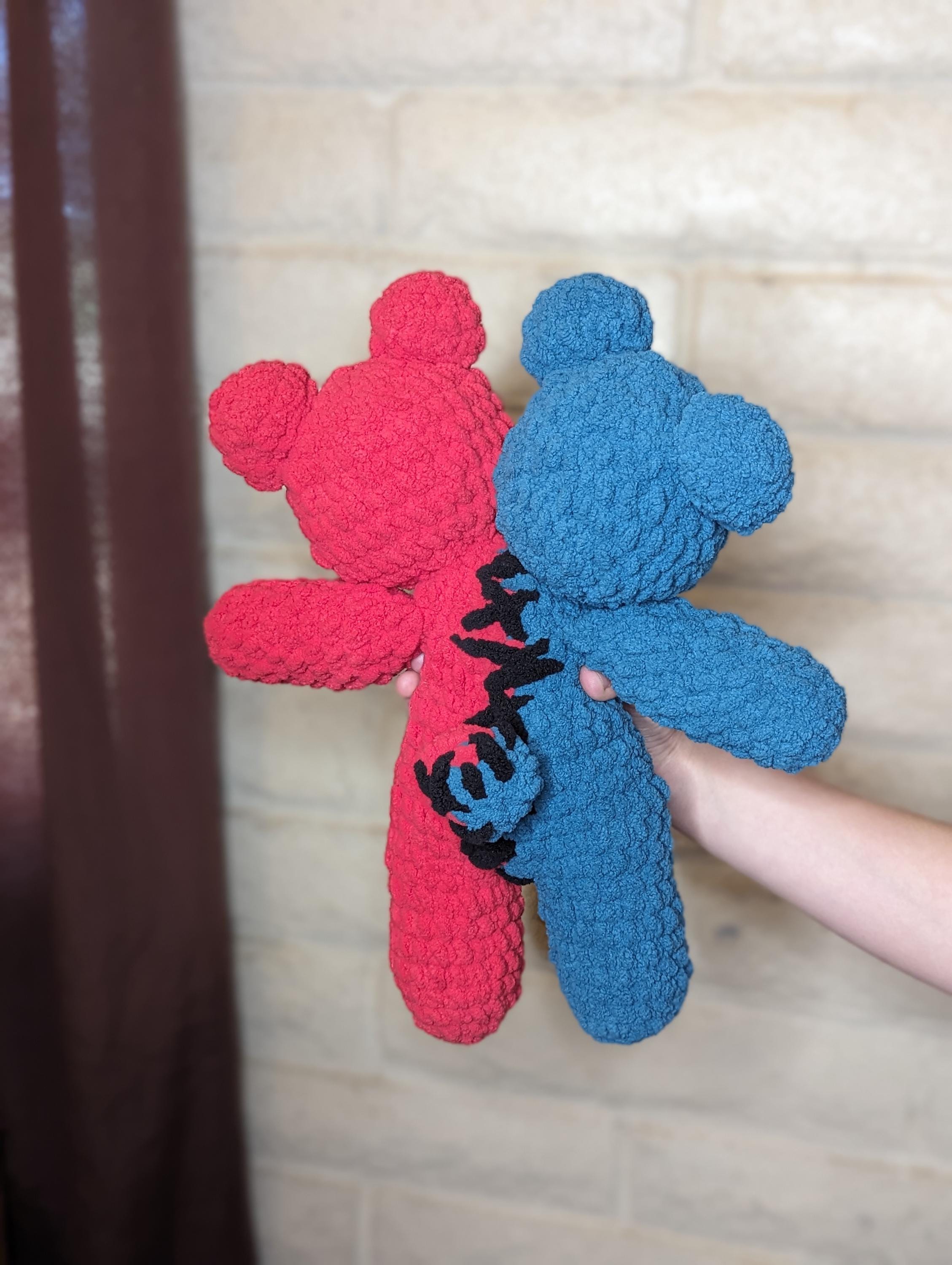 Two-tone Crochet Two Headed Teddy Bear - Etsy