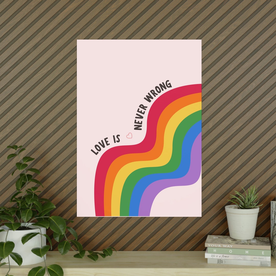 Pride Posters LGBTQ Mural Love is Love Rainbow Flag - Etsy