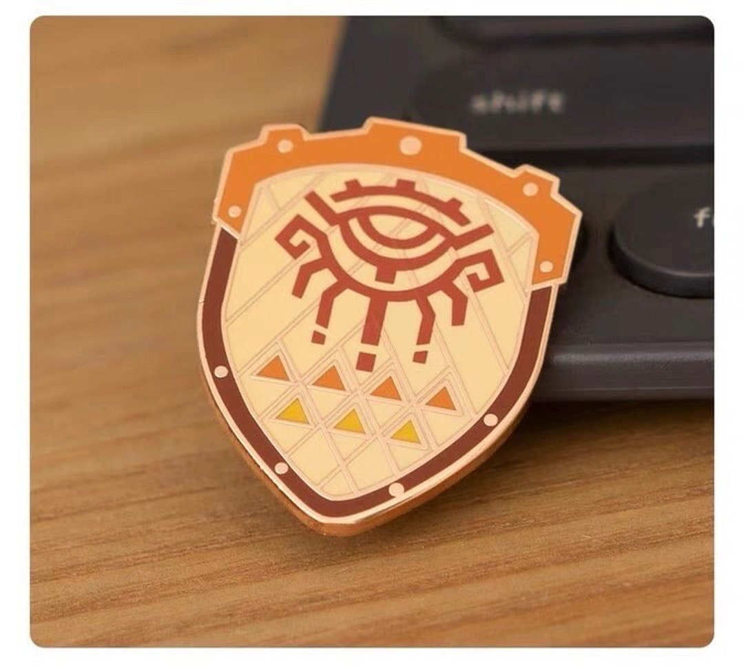Legend of Zelda Totk Golden Shield Enamel Pin Badge, Handmade Gift for ...