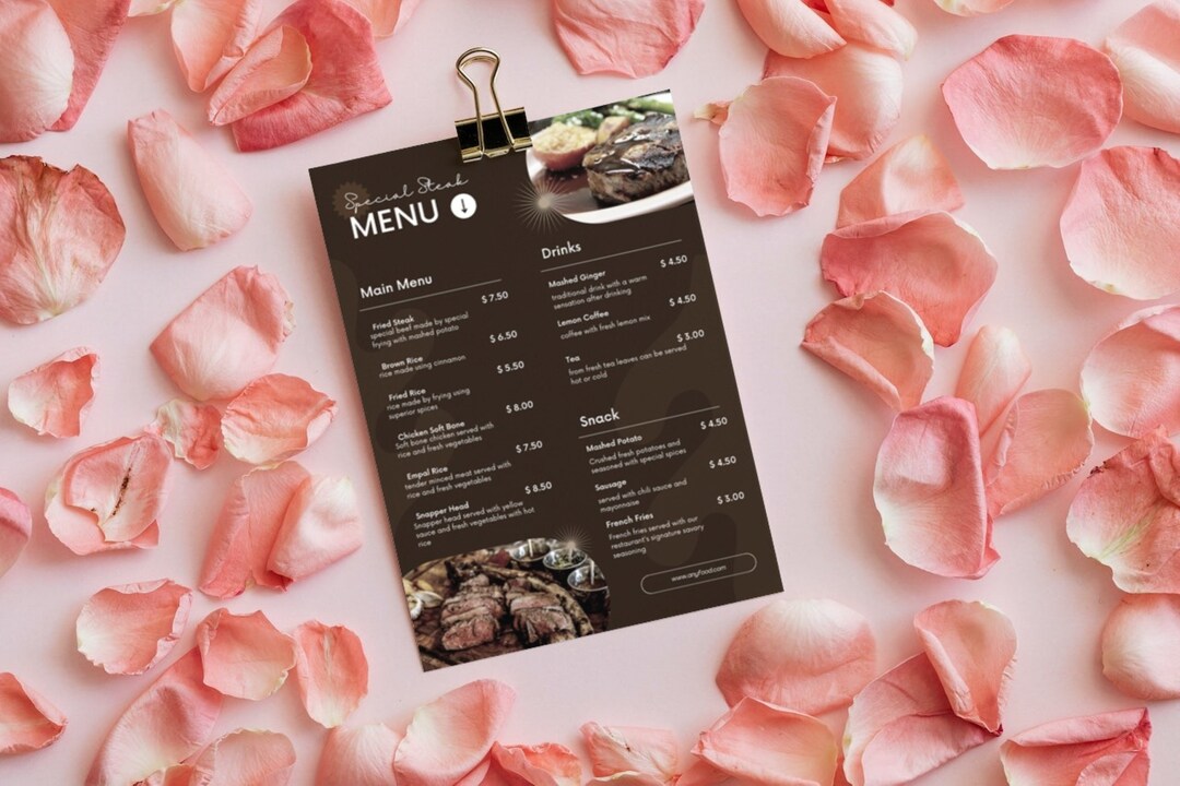 Brown Modern Restaurant Food Menu Restaurant Menu Template/ - Etsy