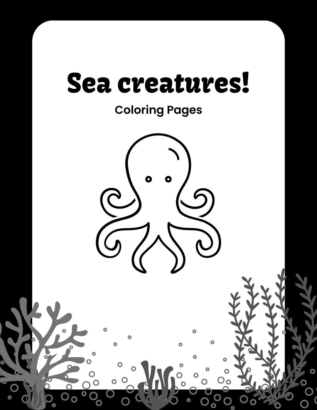 Kids Sea Creatures Coloring Book - Etsy