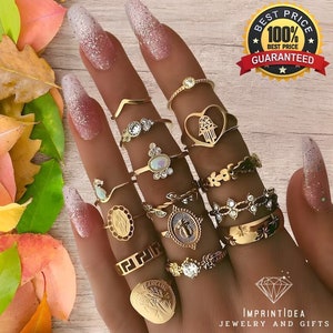 Gold Ring Set - Etsy