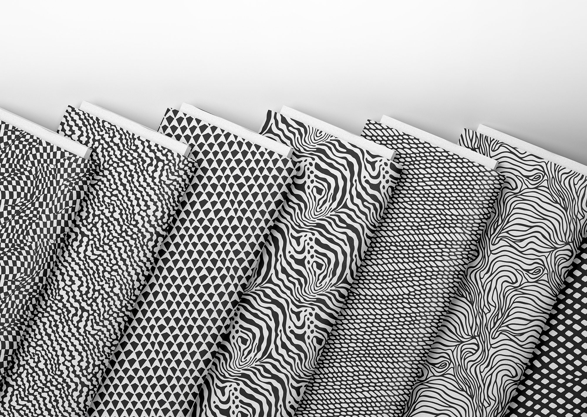 50 Vector Optical Illusion Seamless Patterns, SVG, B&W, Mega Bundle ...