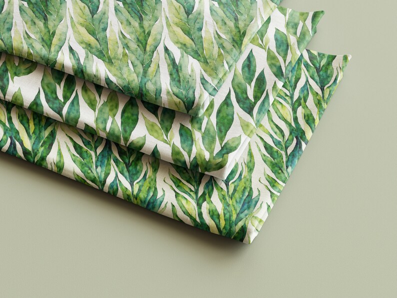 20 Watercolor Leaves Seamless Patterns, Painted Digital Green Papers ...