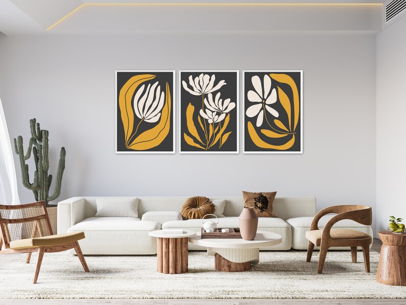 Contemporary Flower Art Set [POSTER] - Modern Contemporary Art ...