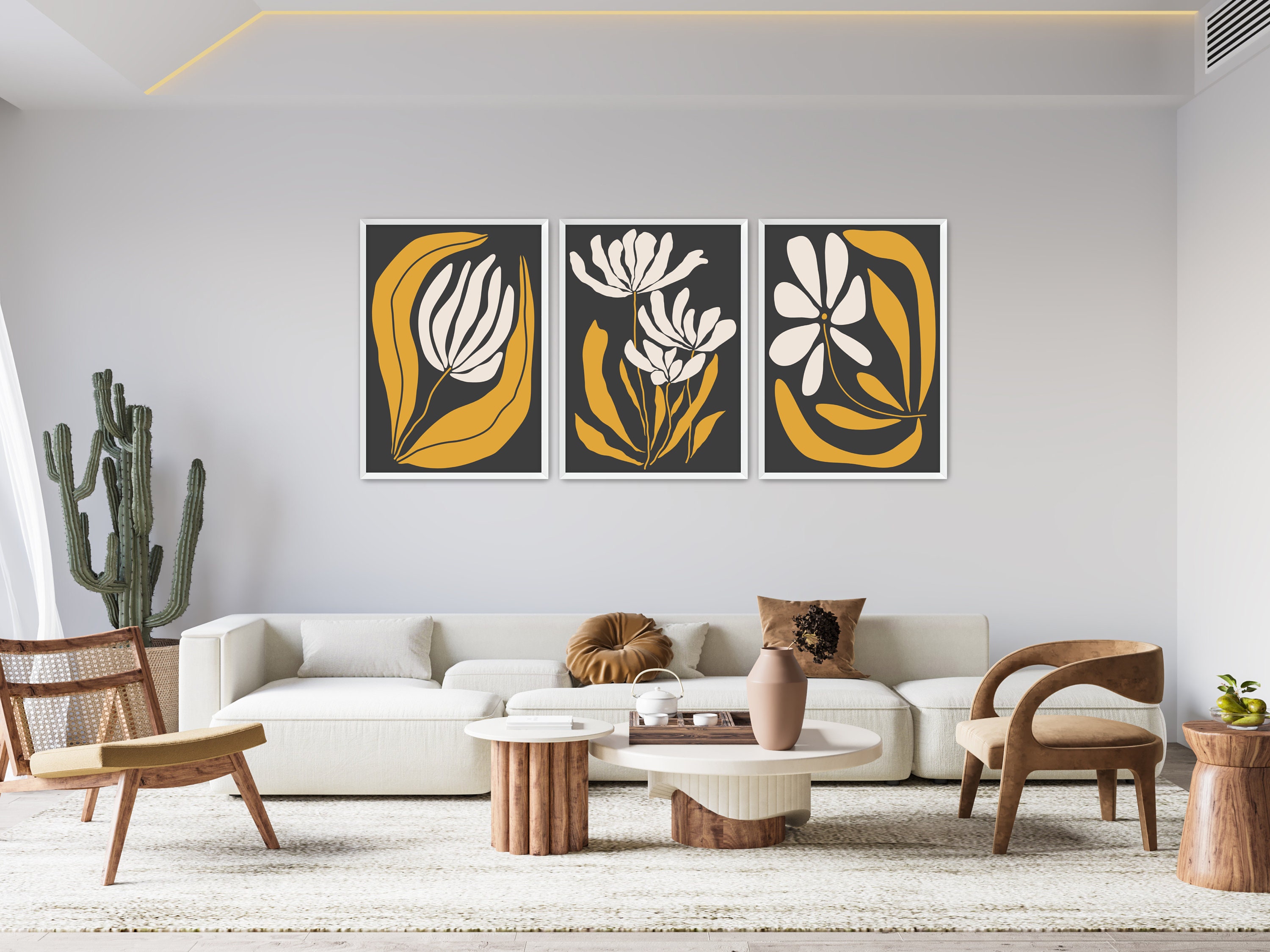 Contemporary Flower Art Set [POSTER] - Modern Contemporary Art ...