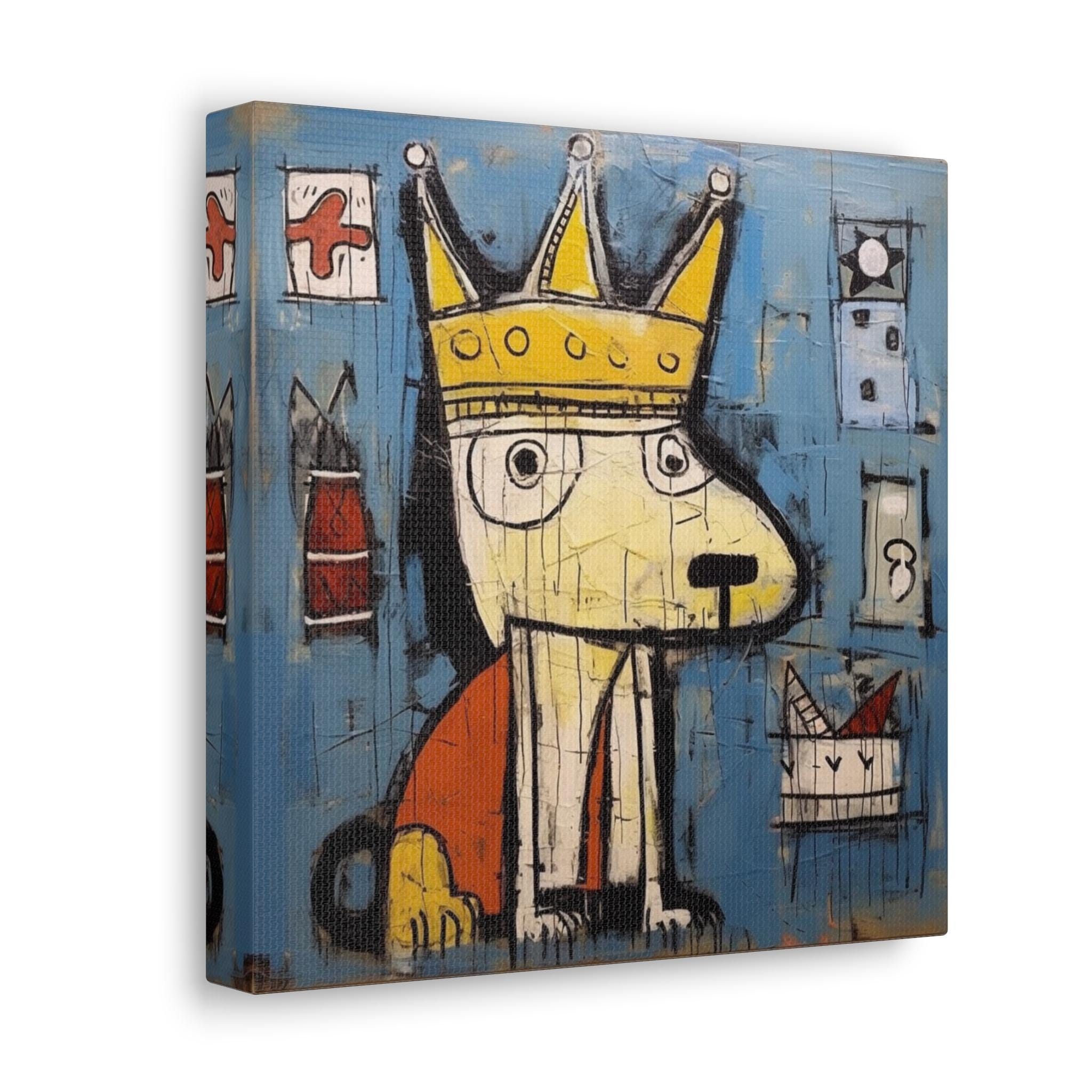 Crown Dog Jean Michel Basquiat Inspired Art Unique Abstract Painting ...
