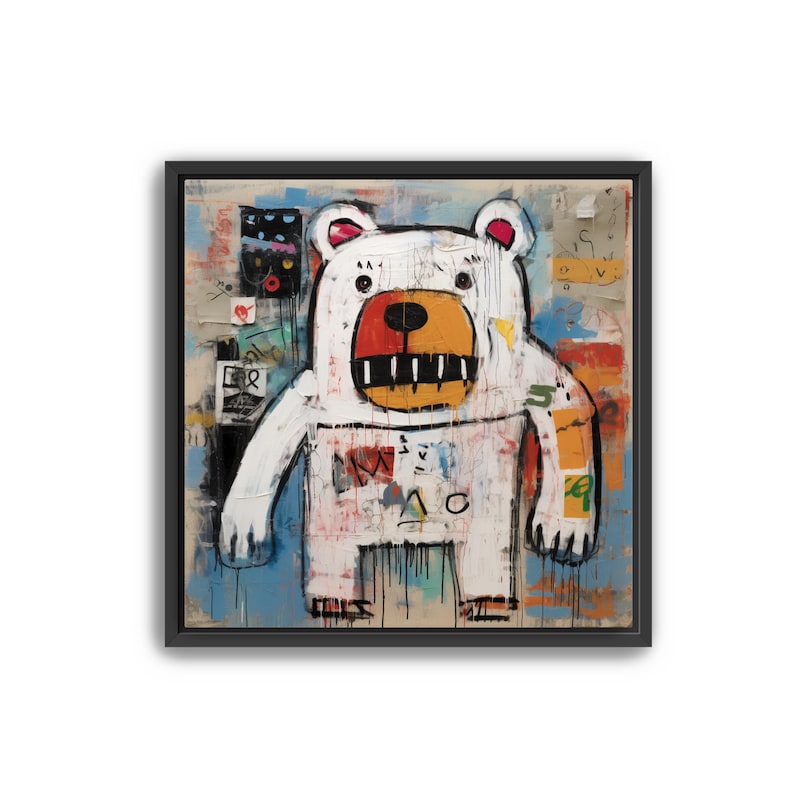 Polar Bear - Bear Painting Unique Abstract Painting Canvas Wall Art ...