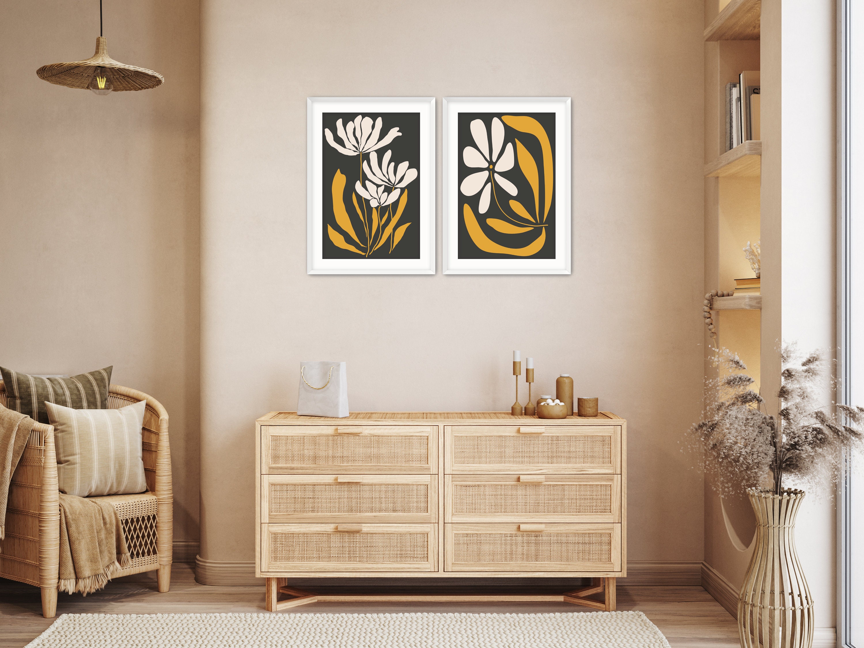 Contemporary Flower Art Set [POSTER] - Modern Contemporary Art ...