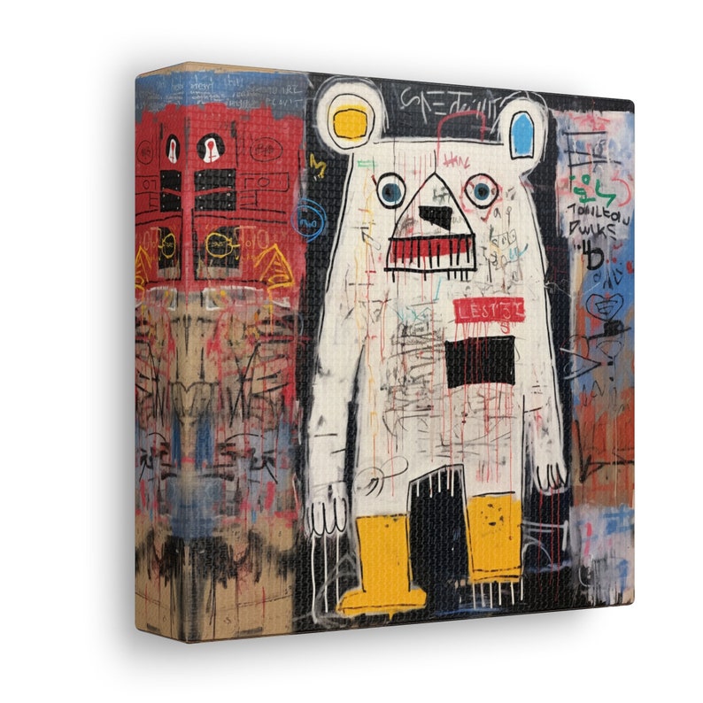 Polar Bear - Basquiat Inspired Art, Canvas Prints, Canvas Art, Wall ...
