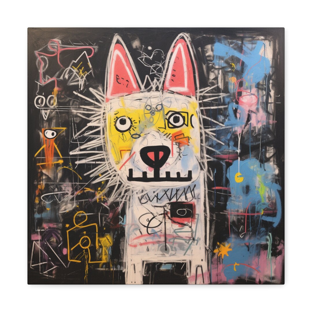 Dog Basquiat Inspired Art, Canvas Prints, Canvas Art, Wall Decor, Jean ...