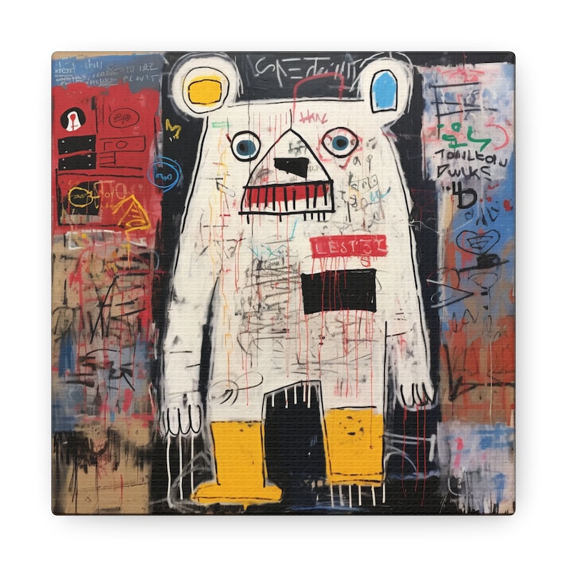 Polar Bear - Basquiat Inspired Art, Canvas Prints, Canvas Art, Wall ...