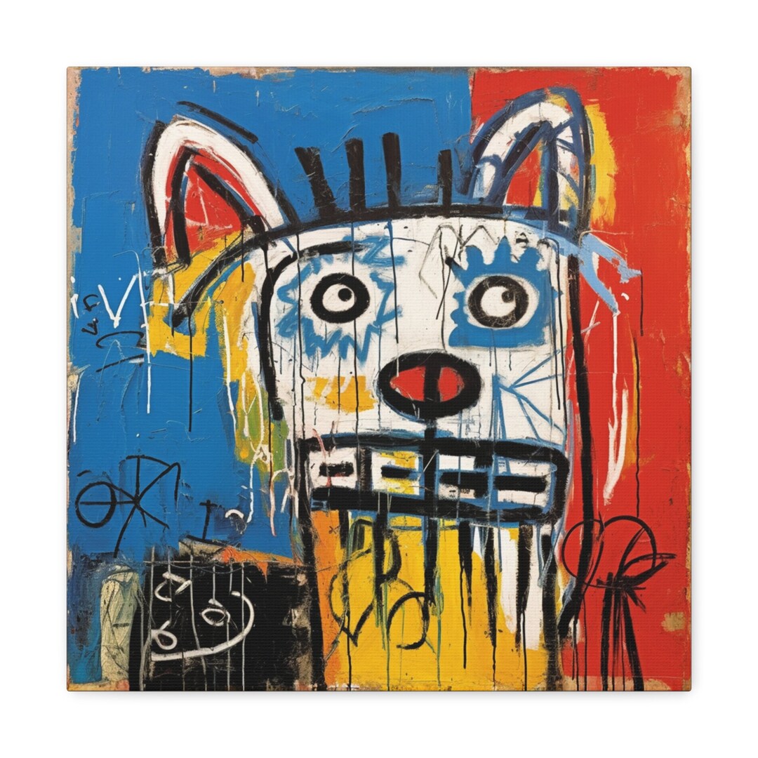 Dog Basquiat Inspired Art, Canvas Prints, Canvas Art, Wall Decor, Jean ...