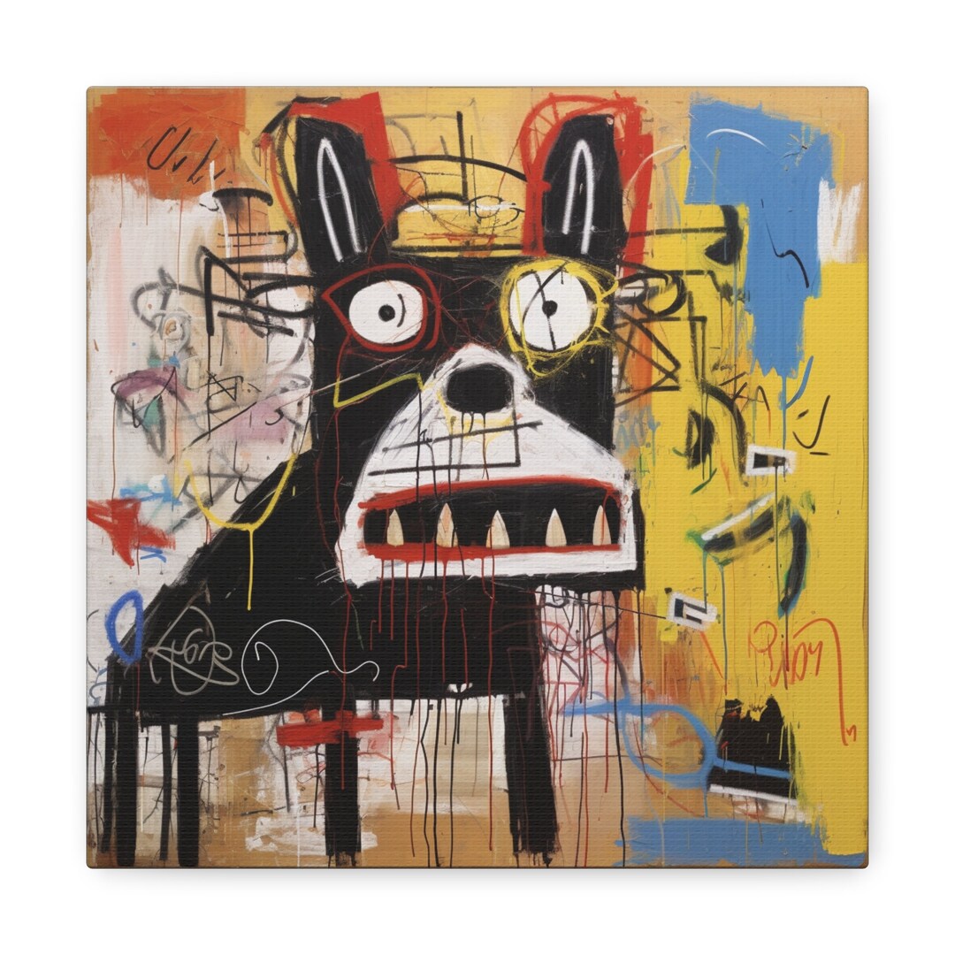 Dog Jean Michel Basquiat Inspired Art. Unique Abstract Modern Painting ...