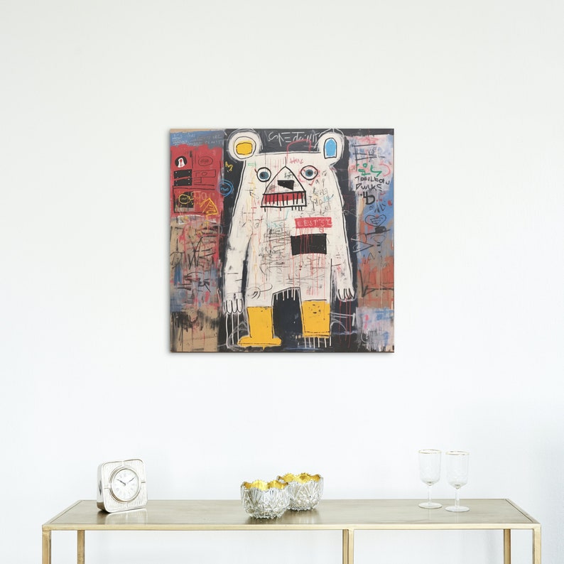 Polar Bear Basquiat Inspired Art, Canvas Prints, Canvas Art, Wall Decor ...