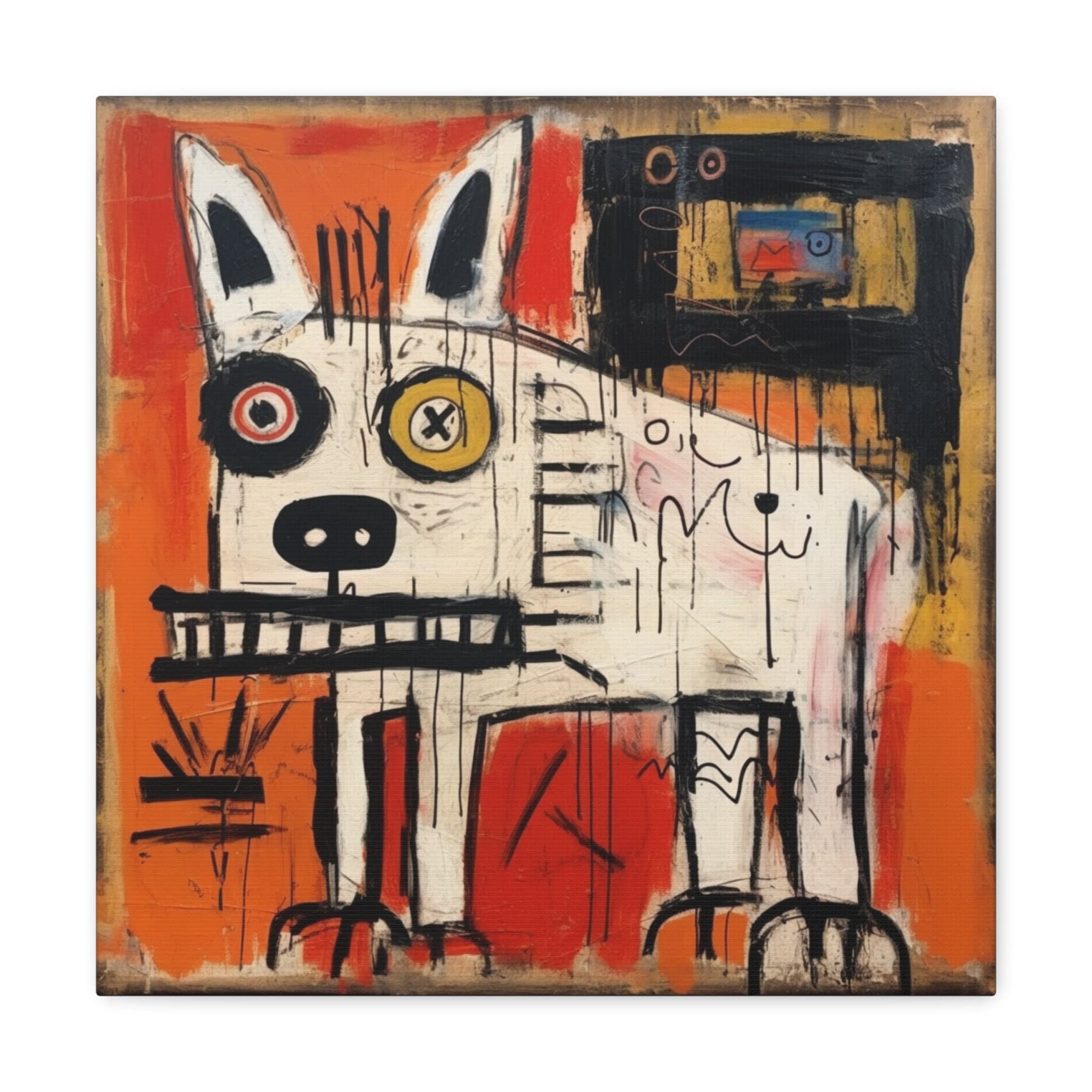Dog Basquiat Inspired Art, Canvas Prints, Canvas Art, Wall Decor, Jean ...