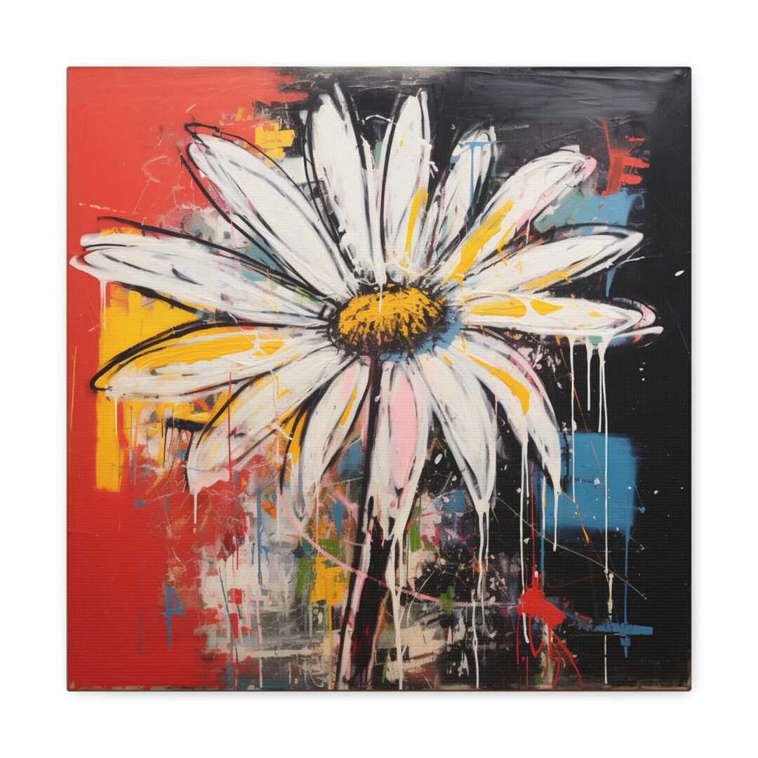 Flower Basquiat Inspired Art, Canvas Prints, Canvas Art, Wall Decor ...