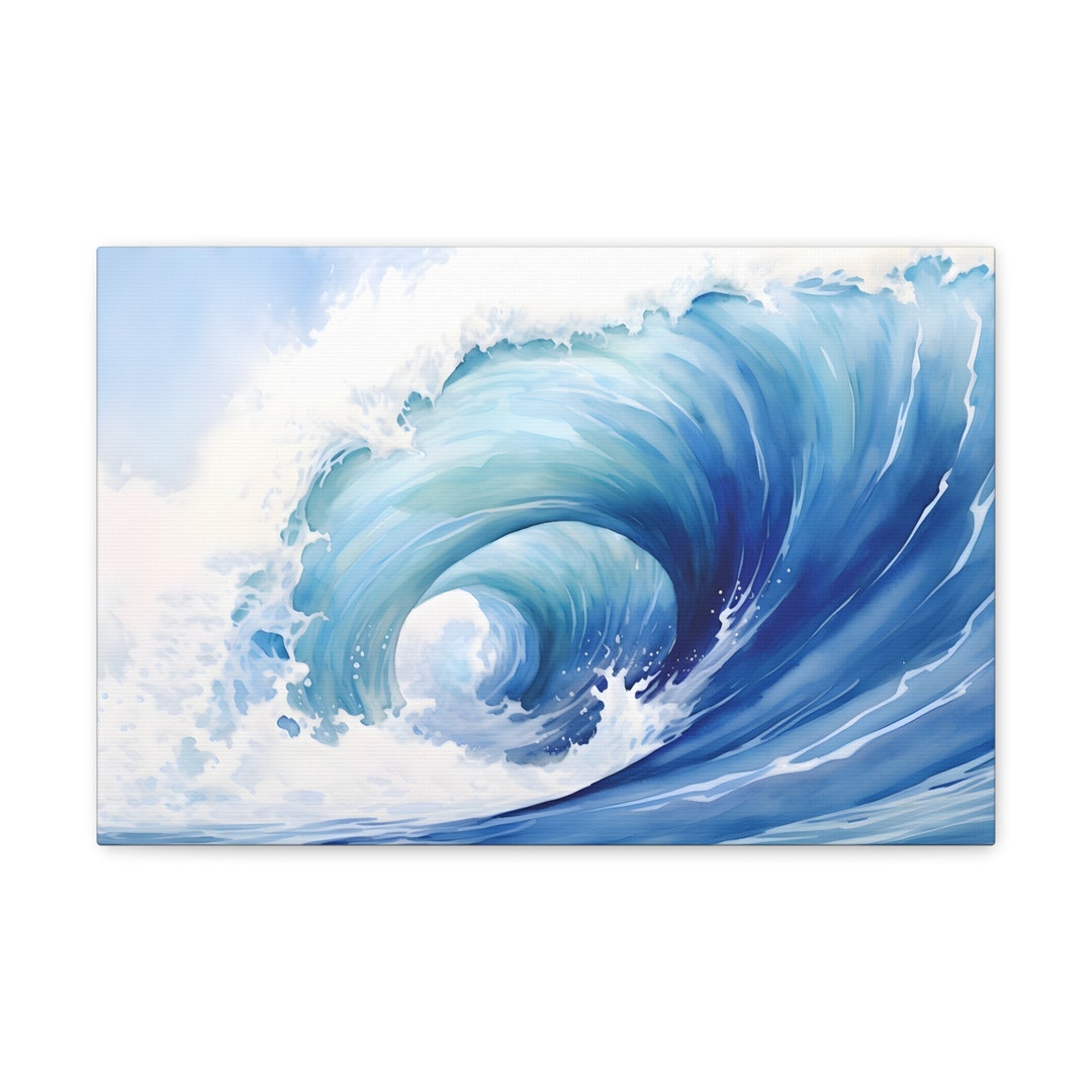 Ocean Wave - Watercolor Art, Ocean, Watercolor, Wall Decor, Canvas - Etsy