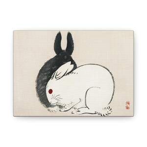 Black and White Rabbits - Kono Bairei Japanese Art Reproduction - Etsy