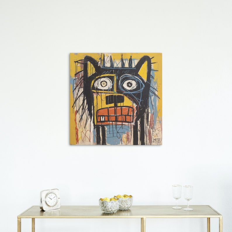 Dog Basquiat Inspired Art, Canvas Prints, Canvas Art, Wall Decor, Jean ...