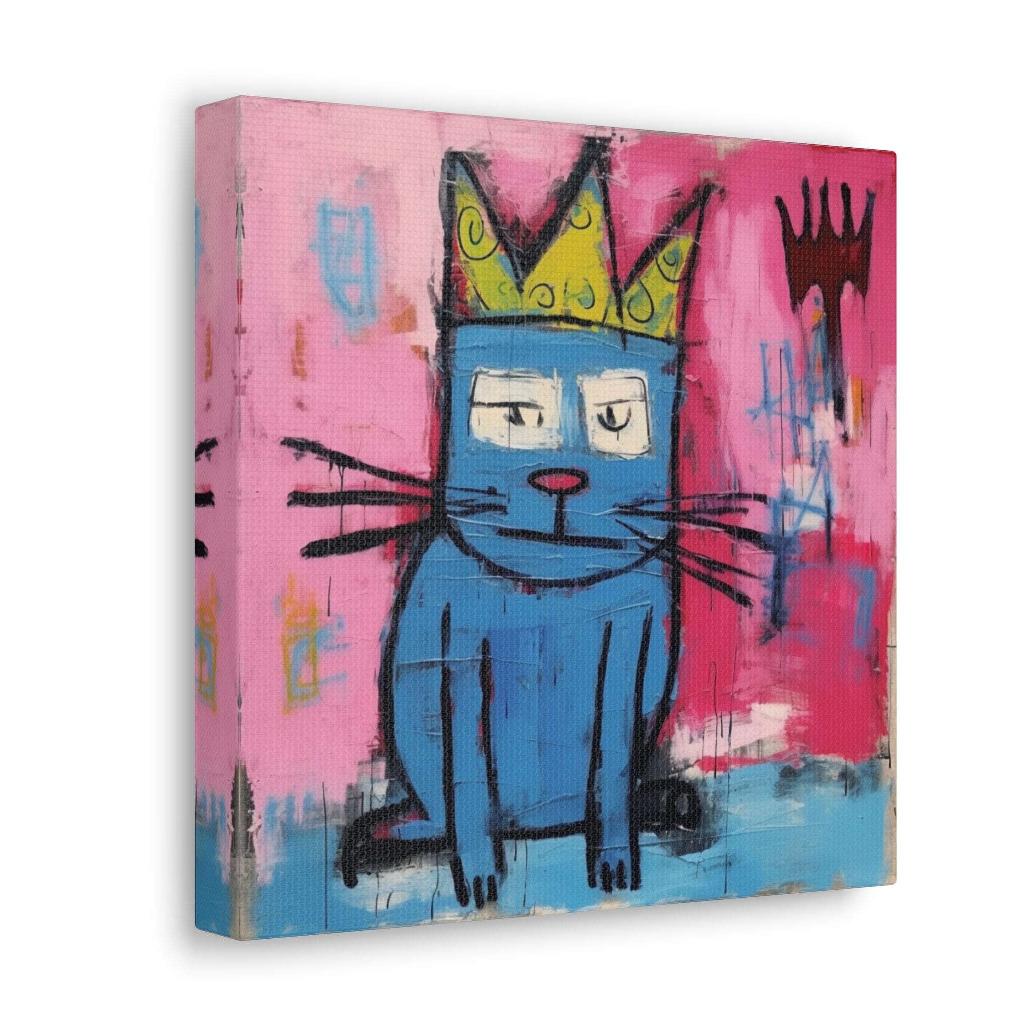 Cat With A Crown Basquiat Inspired Art, Canvas Prints, Canvas Art, Wall ...