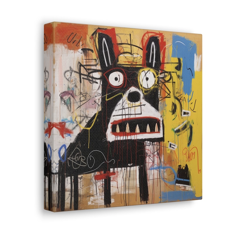 Dog Jean Michel Basquiat Inspired Art. Unique Abstract Modern Painting ...