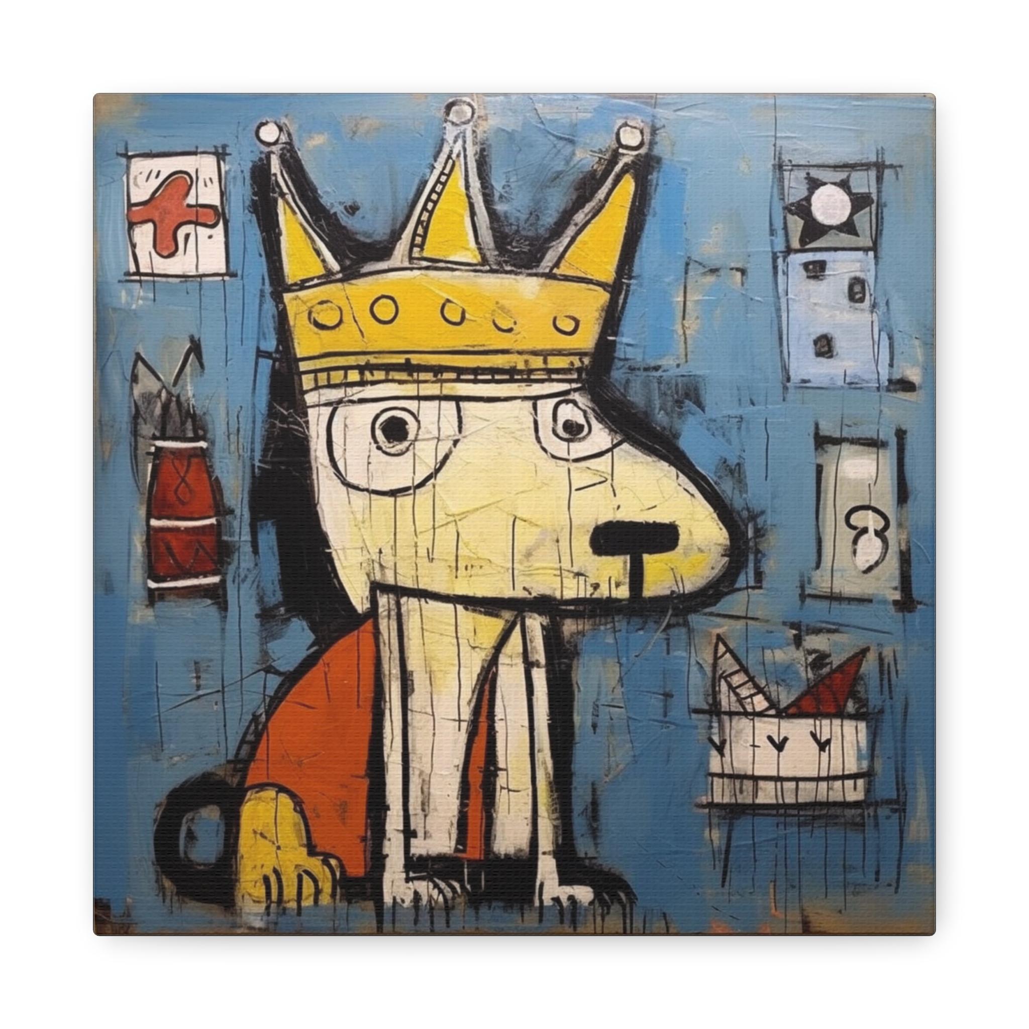 Crown Dog Jean Michel Basquiat Inspired Art Unique Abstract Painting ...