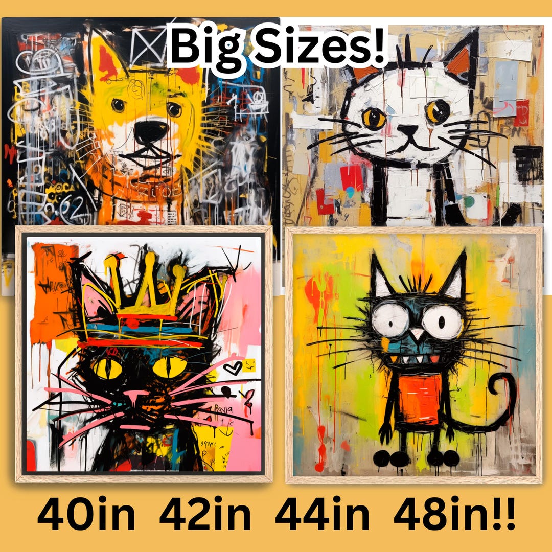 Big Size Dog/cat Art, Canvas Prints, Poster Prints, Framed Wall Art ...