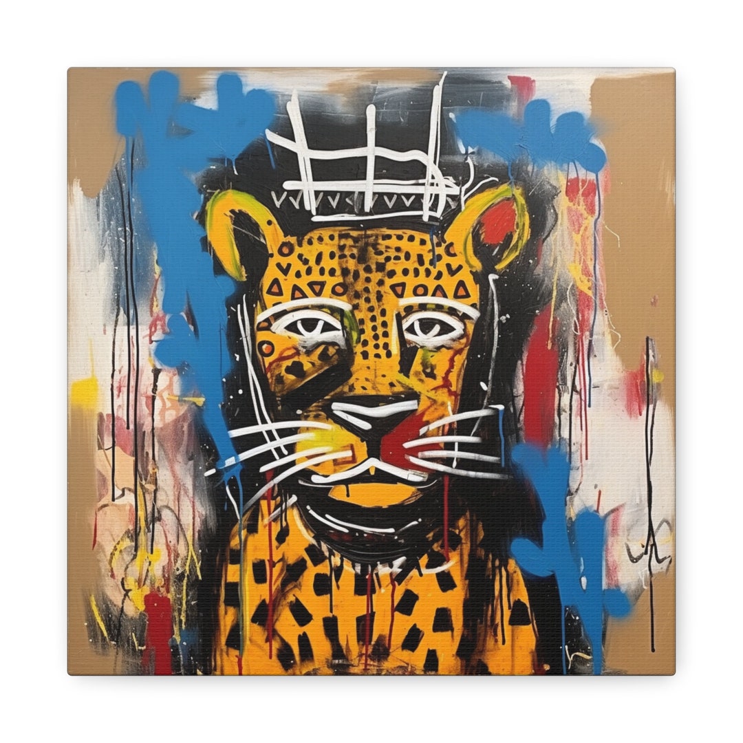 Crown Leopard - Cat Painting Animal Art Street Painting Abstract Modern ...